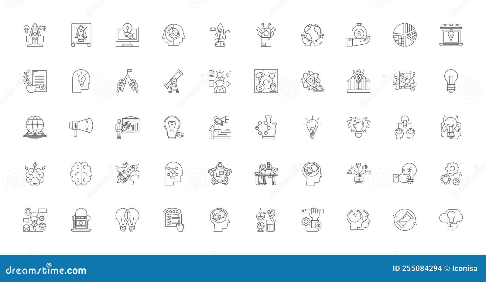 Business Ideas Ideas, Linear Icons, Line Signs Set, Vector Collection ...