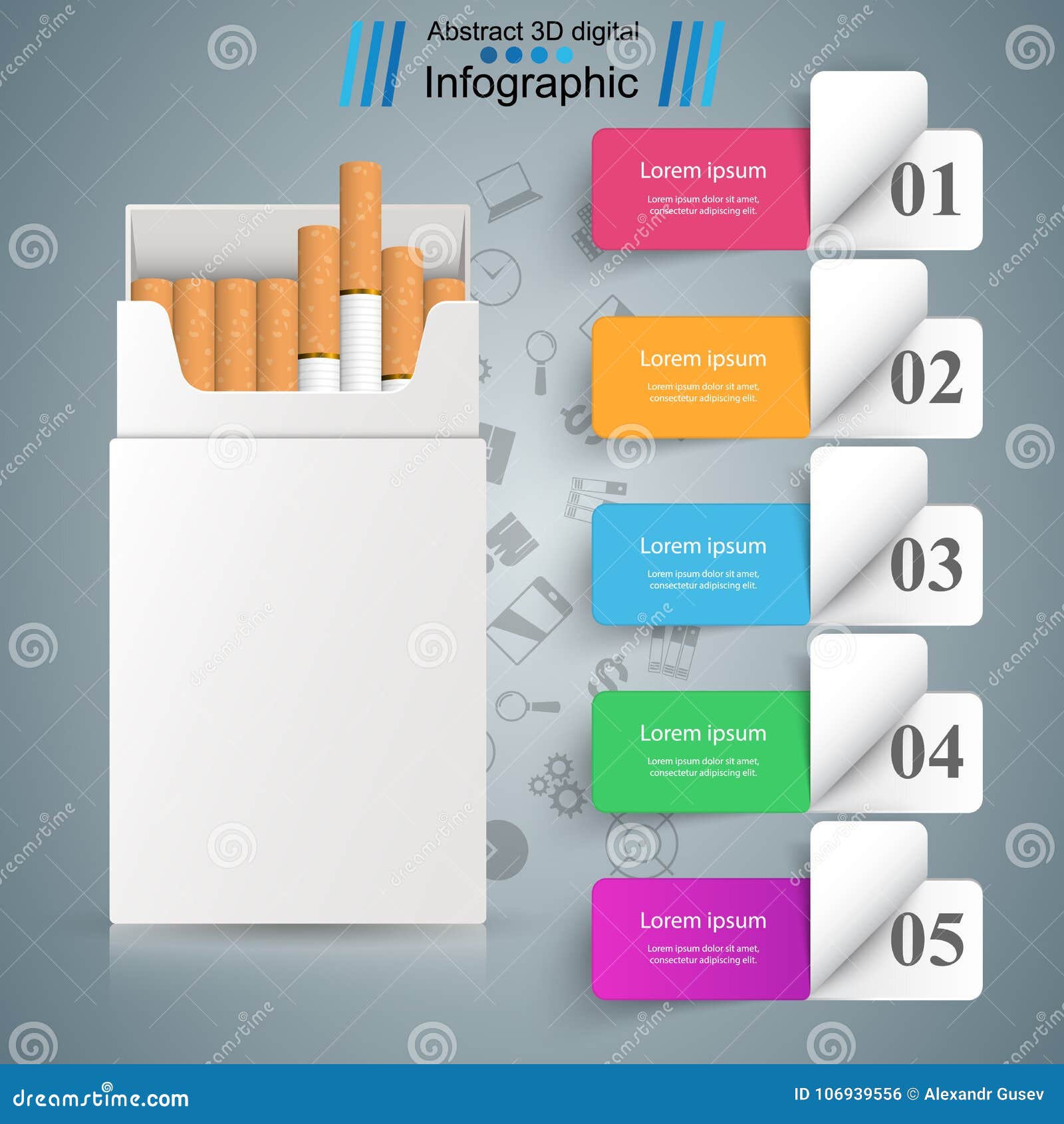 Harmful Cigarette, Viper, Smoke, Business Infographics. Stock Vector ...