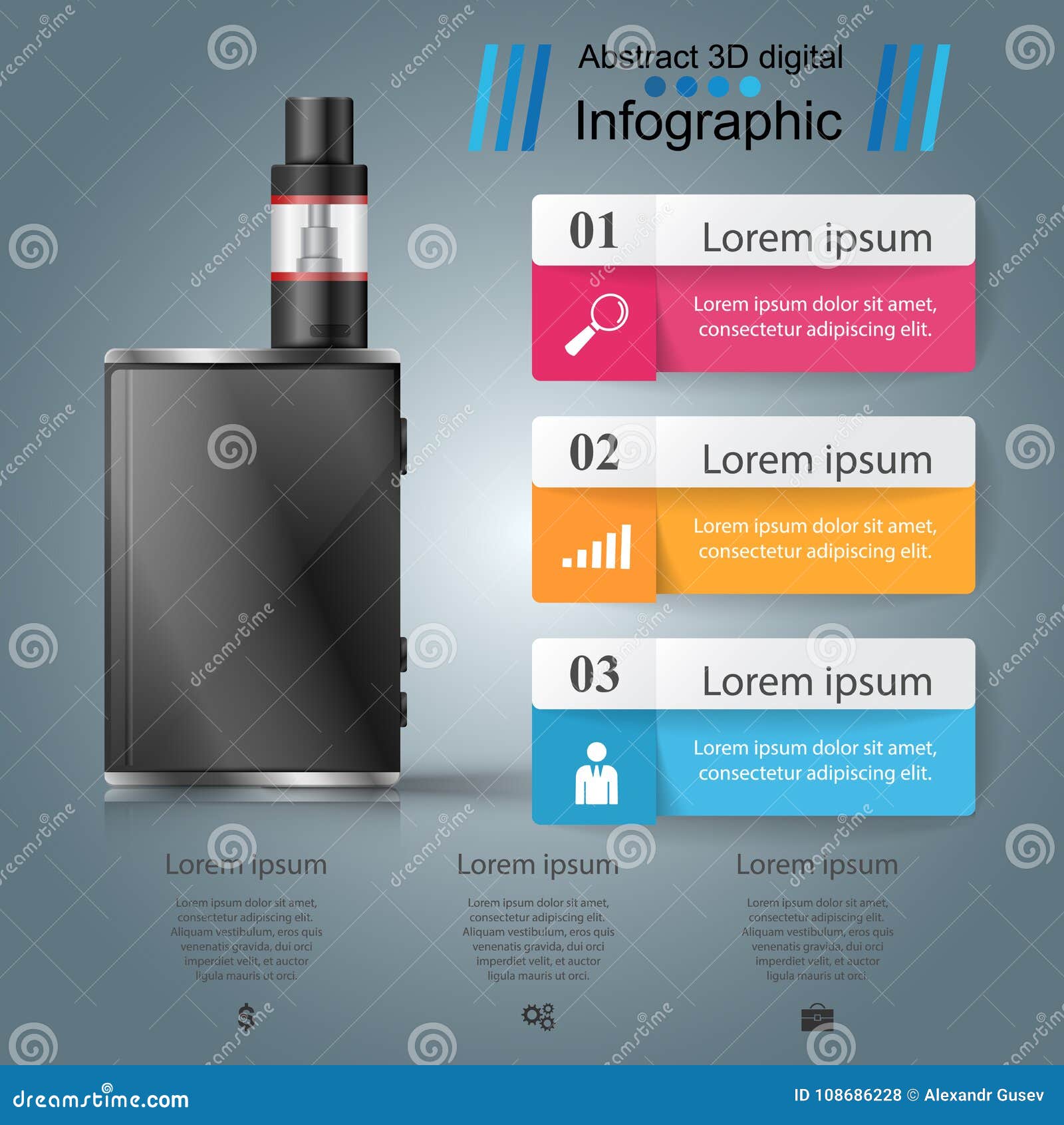 Harmful Cigarette, Viper, Smoke, Business Infographics. Stock Vector ...