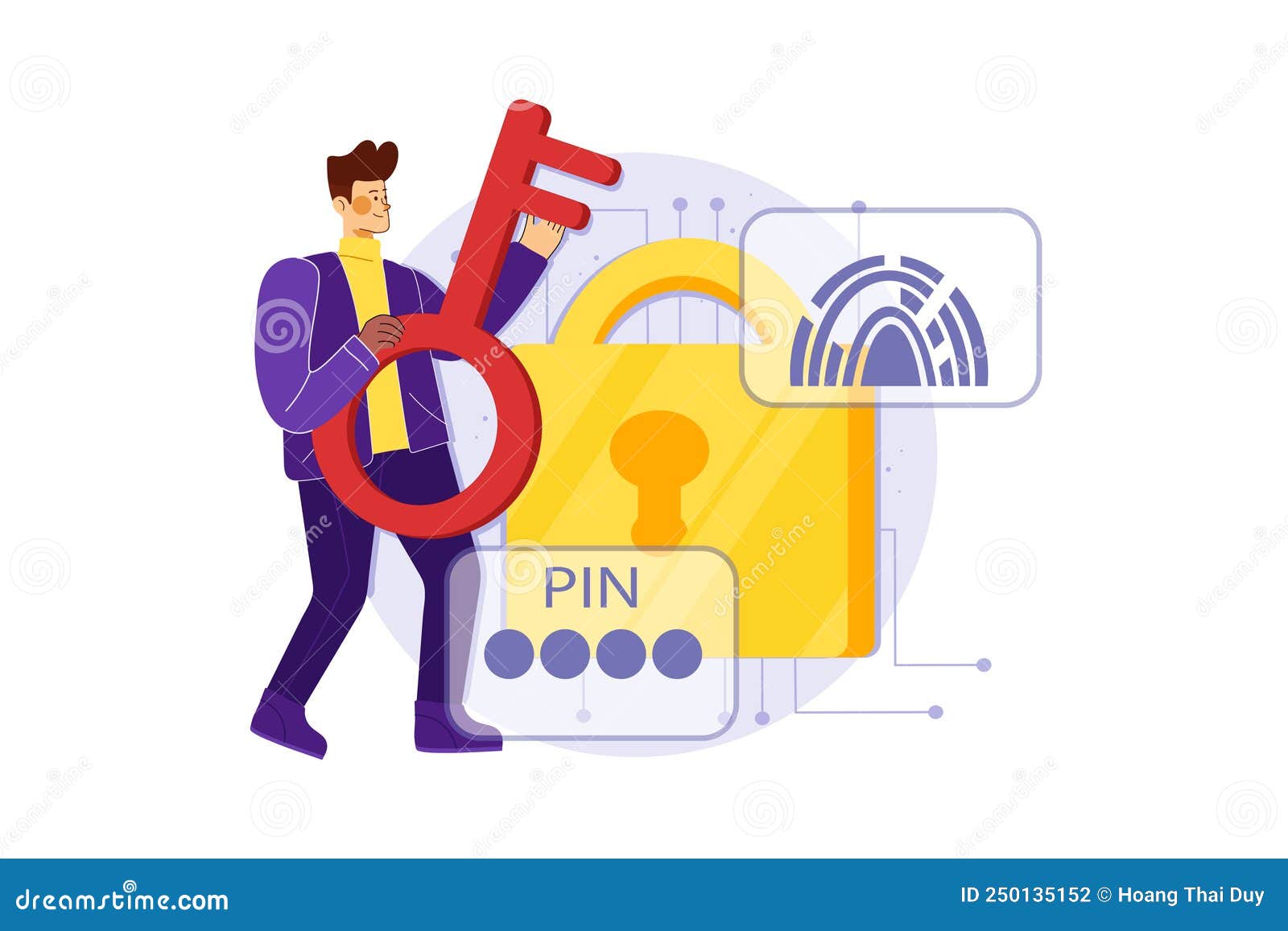 Business Account Security Illustration Concept. Can Use for Web Banner ...