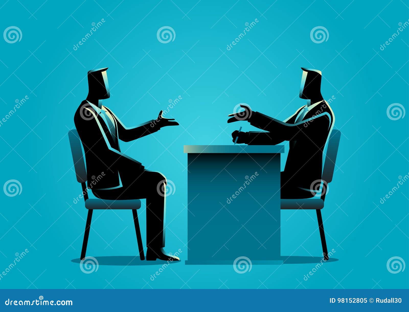 Man Being Interviewed by Recruiter Stock Vector - Illustration of ... Man Being Interviewed by Recruiter Stock Vector - Illustration of ...
