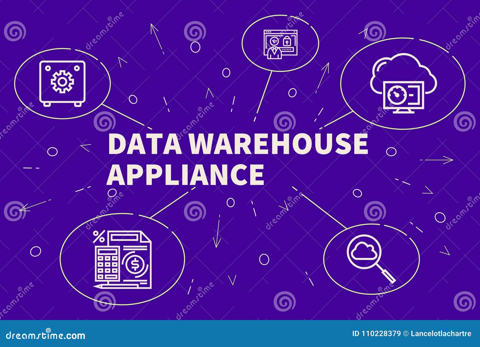 Business Illustration Showing the Concept of Data Warehouse Appliance ...