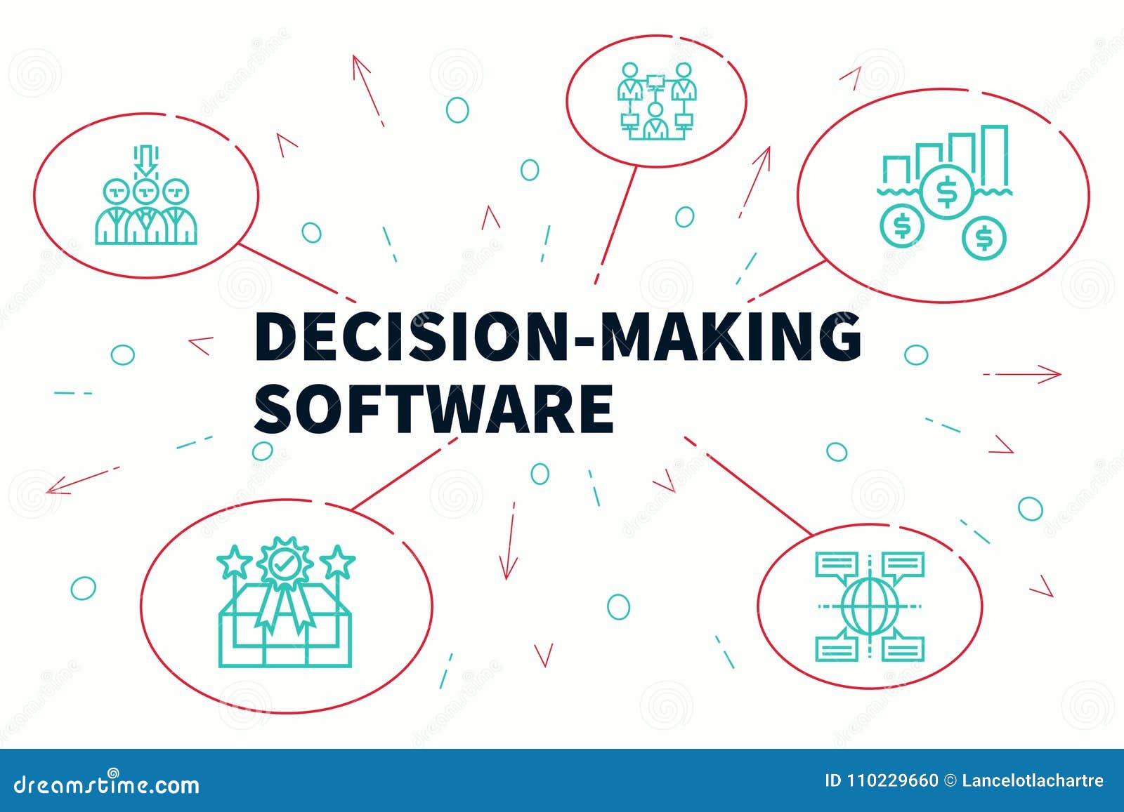 Business Illustration Showing the Concept of Decision-making Software ...