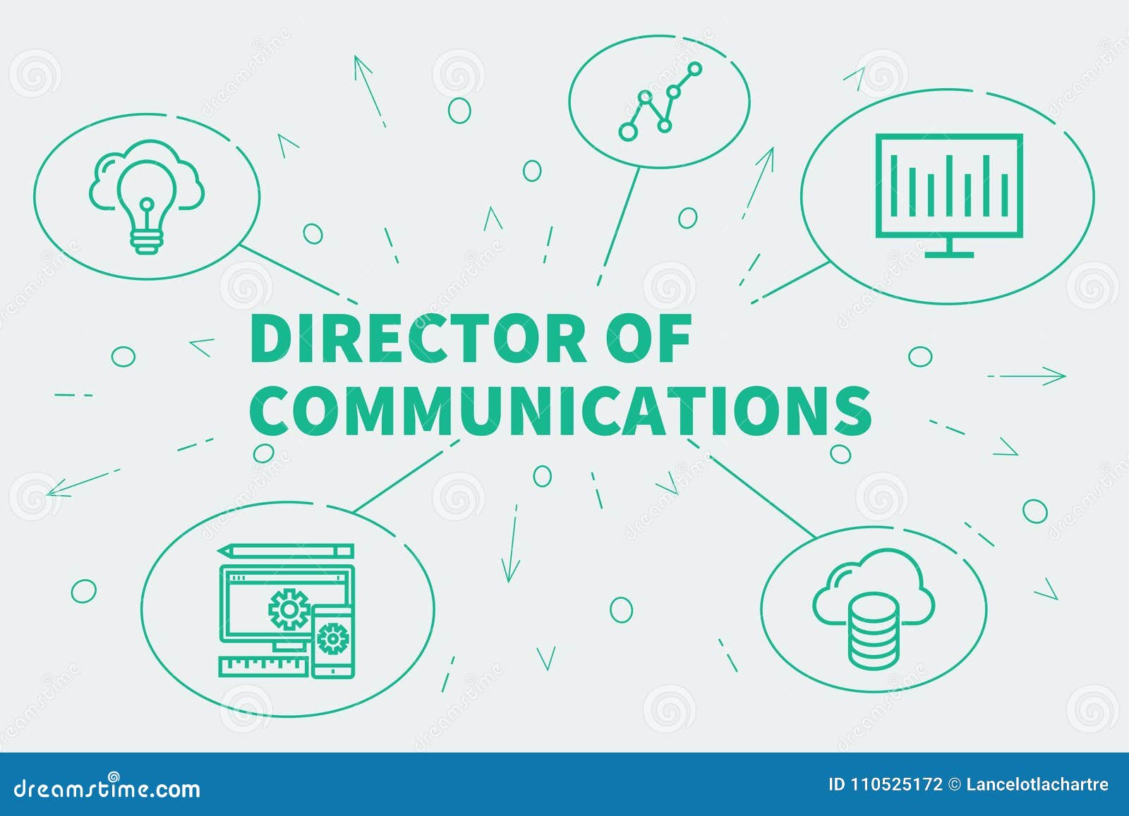 Business Illustration Showing the Concept of Director of Communications ... Business Illustration Showing the Concept of Director of Communications ...