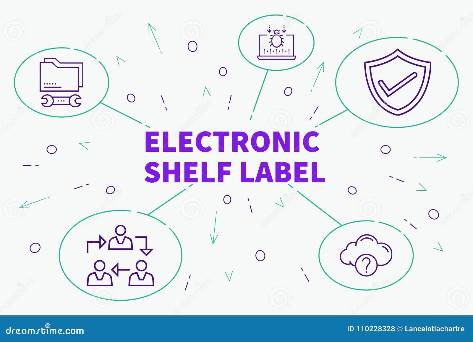 Electronic Shelf Label With Transparent Screen Closeup. Realistic ...