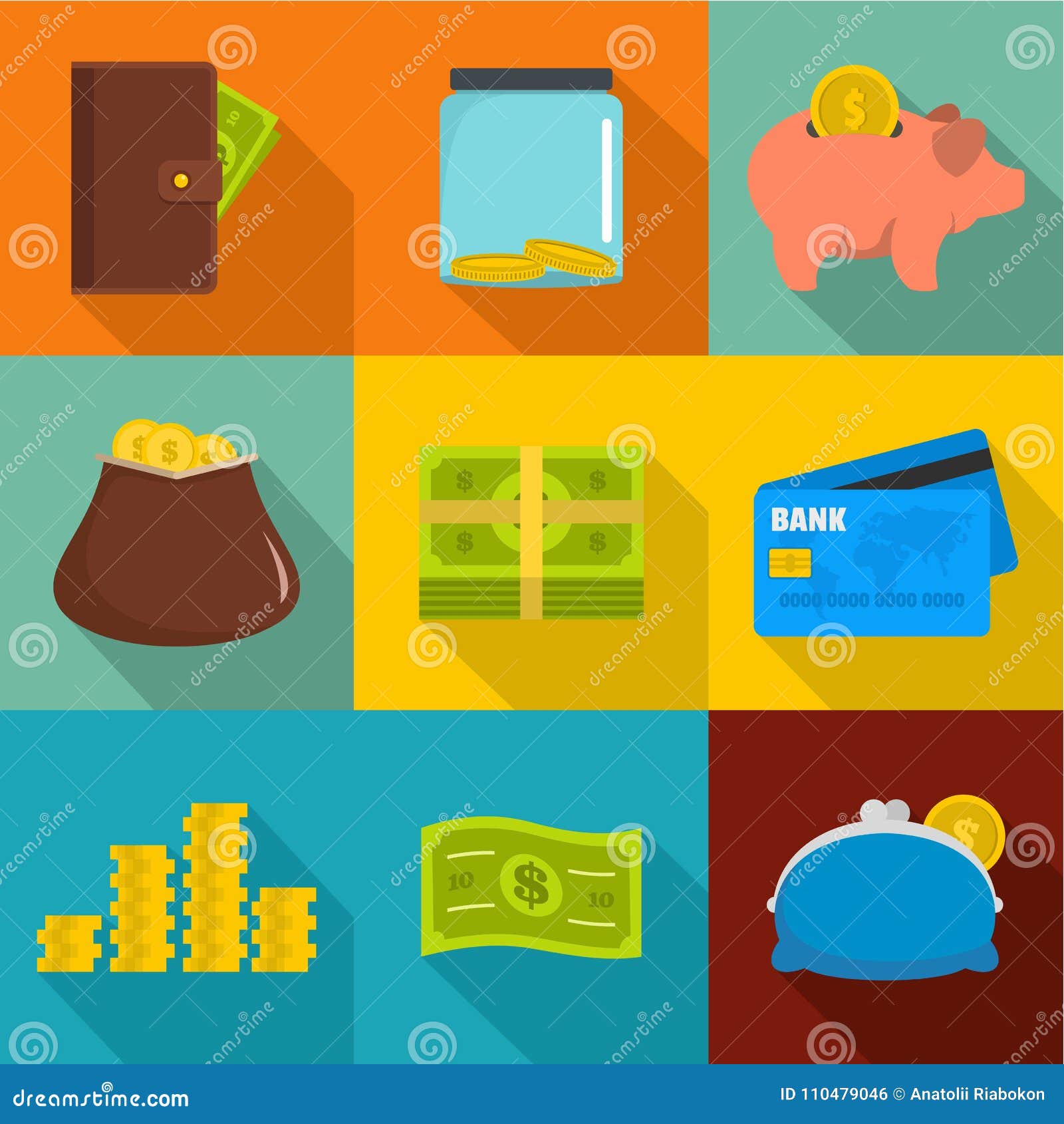 Business Impact Icons Set, Flat Style Stock Vector - Illustration of ...