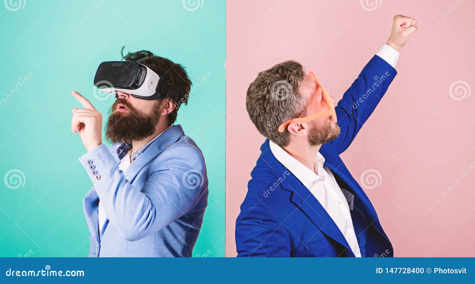 Business Implement Modern Technology. Real Fun and Virtual Alternative ...