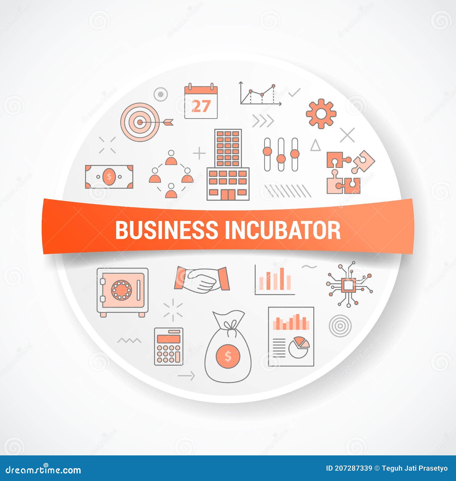 Business Incubator with Icon Concept with Round or Circle Shape Stock ...