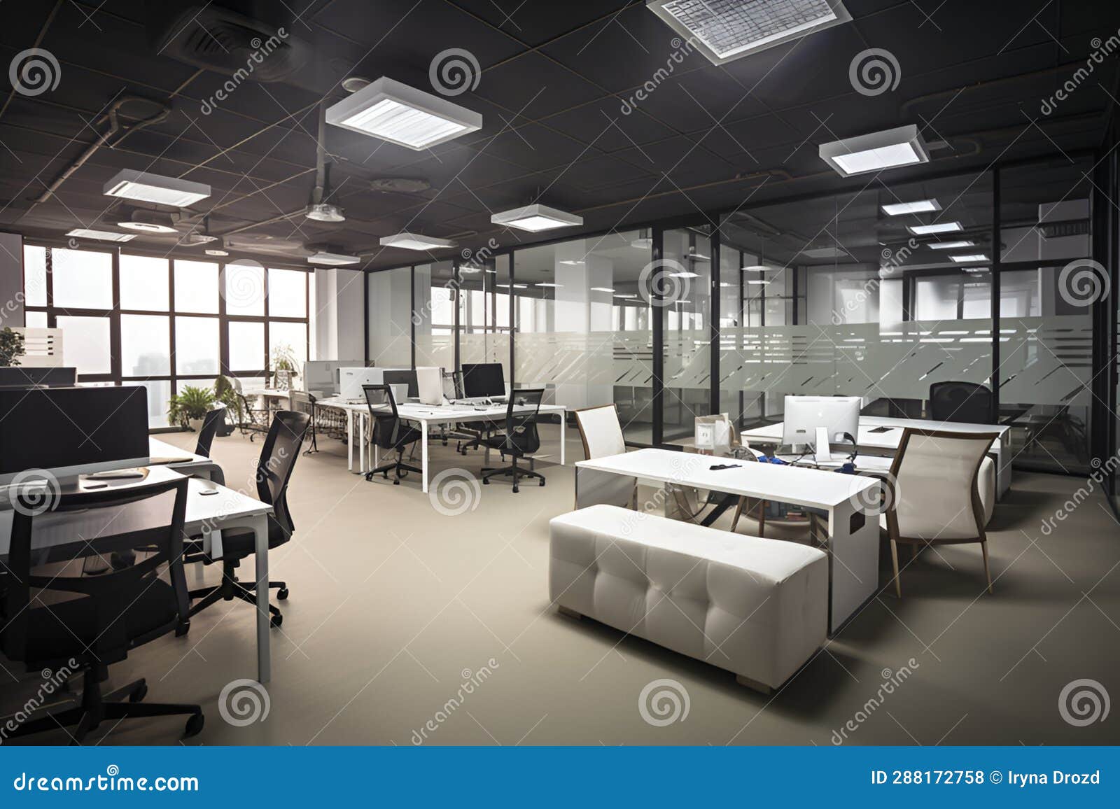 Business Incubator Office Room . Business Concept.Generative AI Stock ...