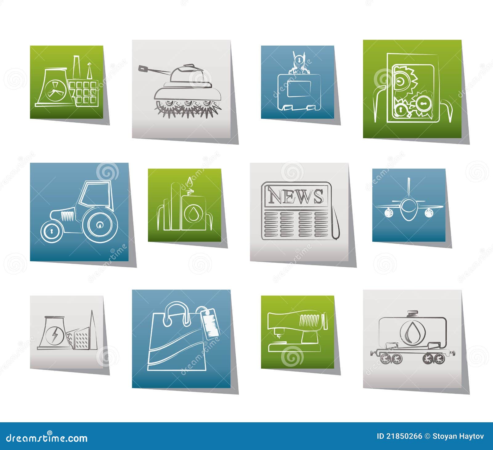 Business and Industry Icons Stock Vector - Illustration of industry ...