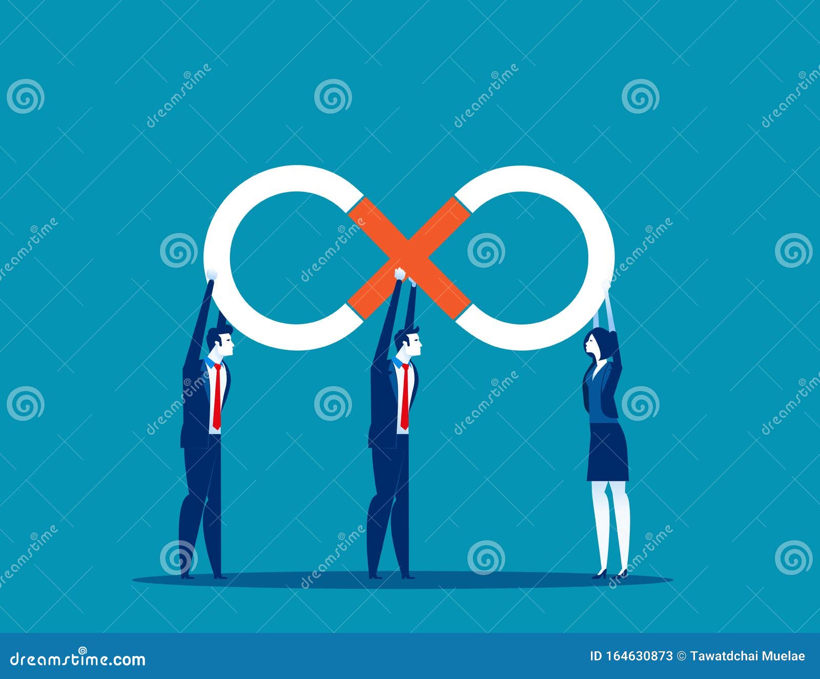 Business Infinite Cooperation. Concept Business Vector Illustration ...