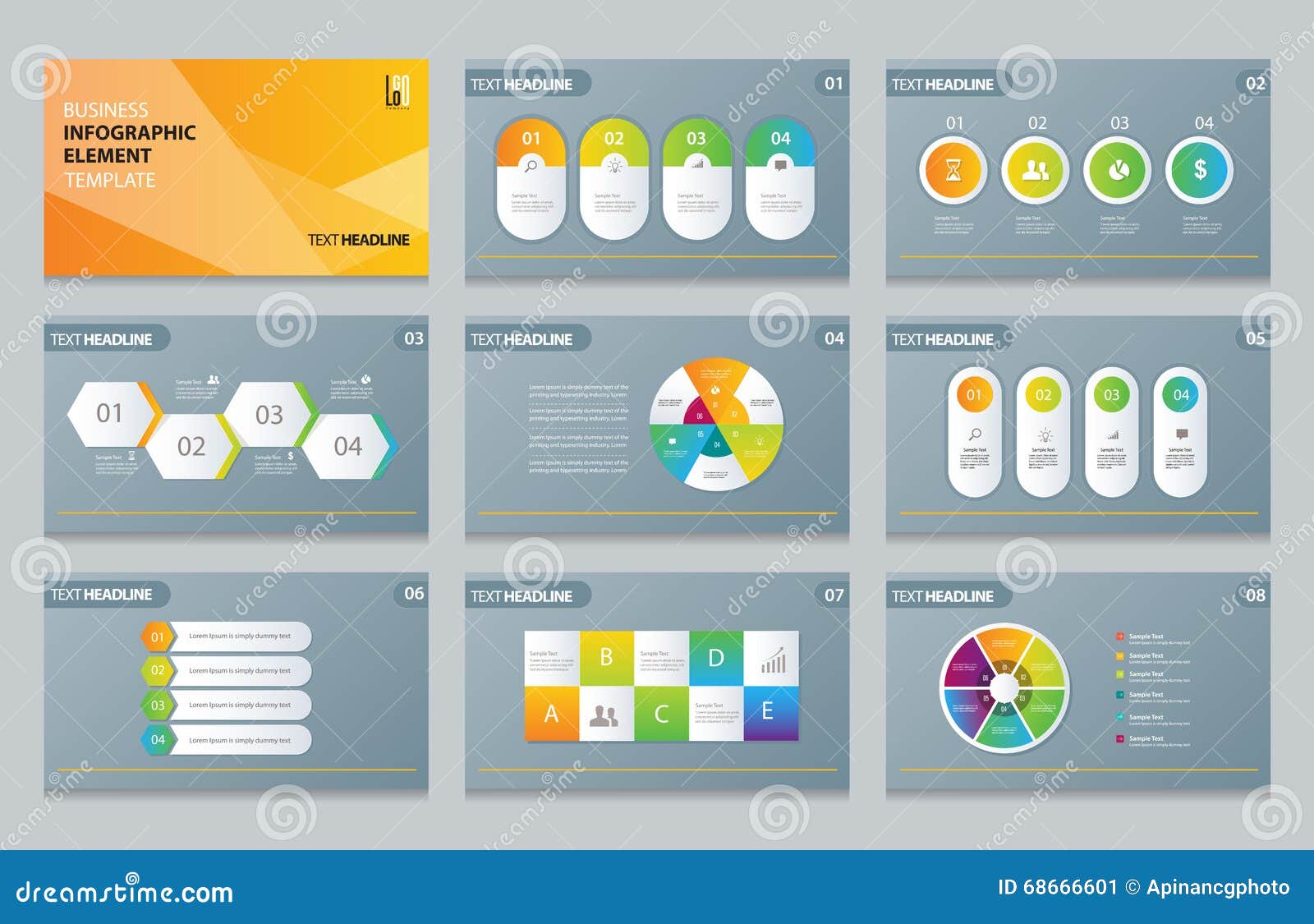 Business Info Graphic Presentation Element Template Stock Vector ...