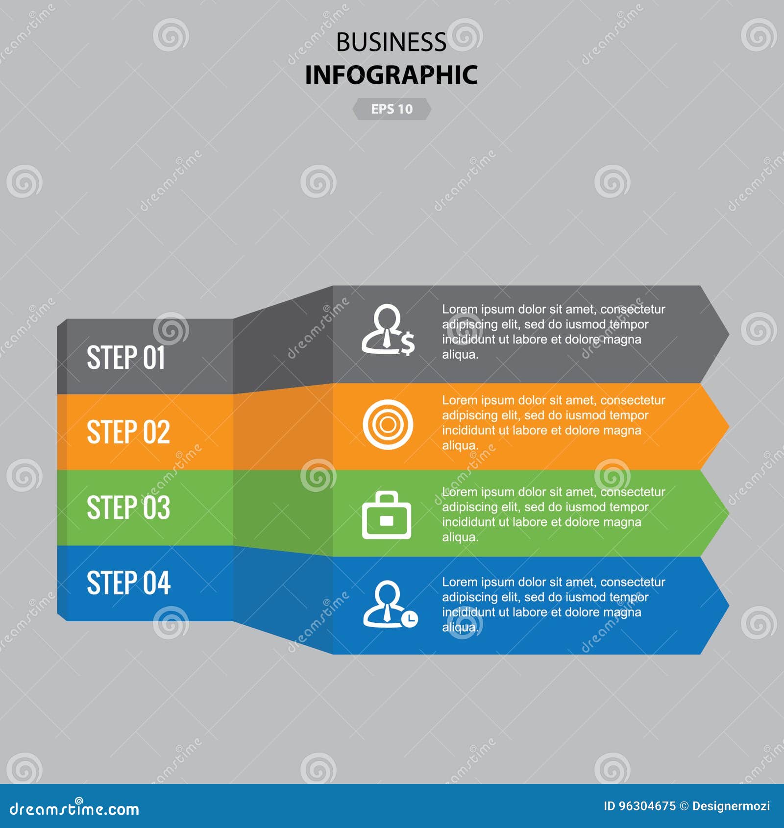 Business Info Graphic Template Stock Vector - Illustration of info ...