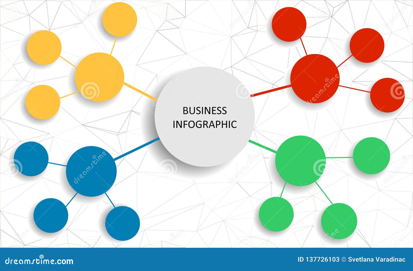 Business Infographic on Background Wireframe Polygonal Abstract Mesh ...