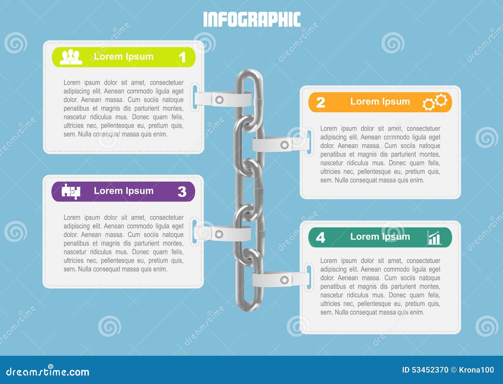 Business Infographic with Chain Stock Vector - Illustration of ...