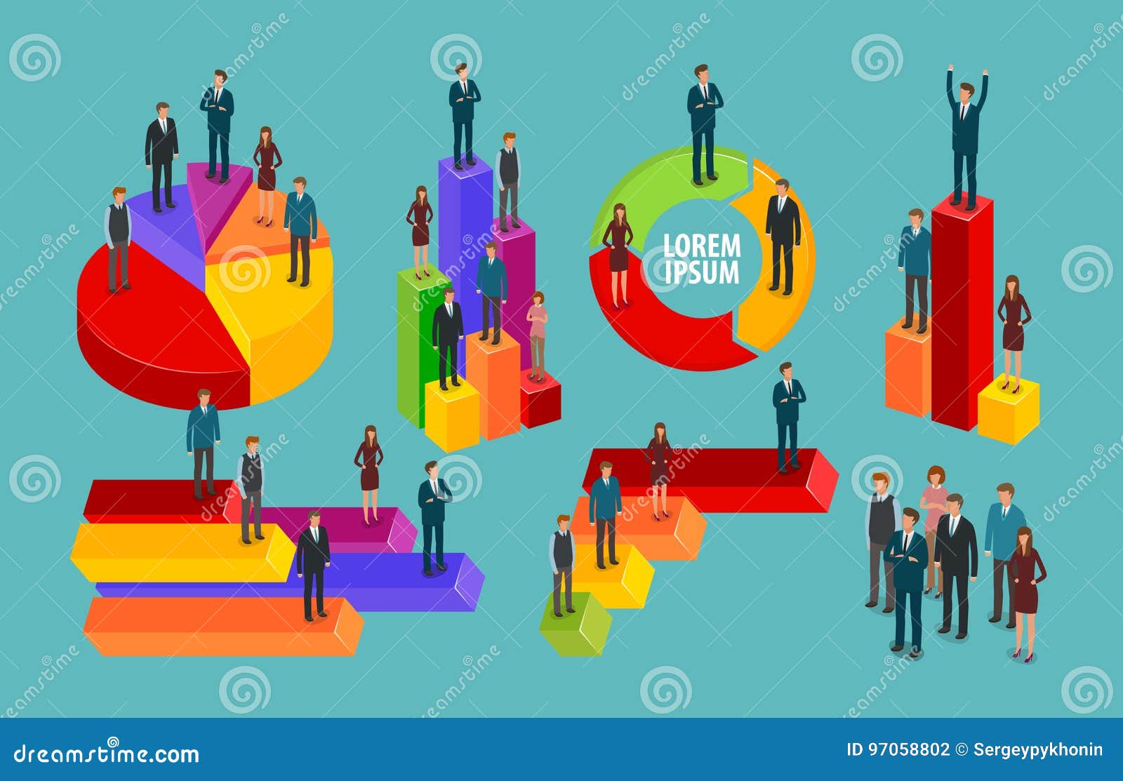 Business Infographic. Chart, Graph, People, Presentation Concept. Stock ...
