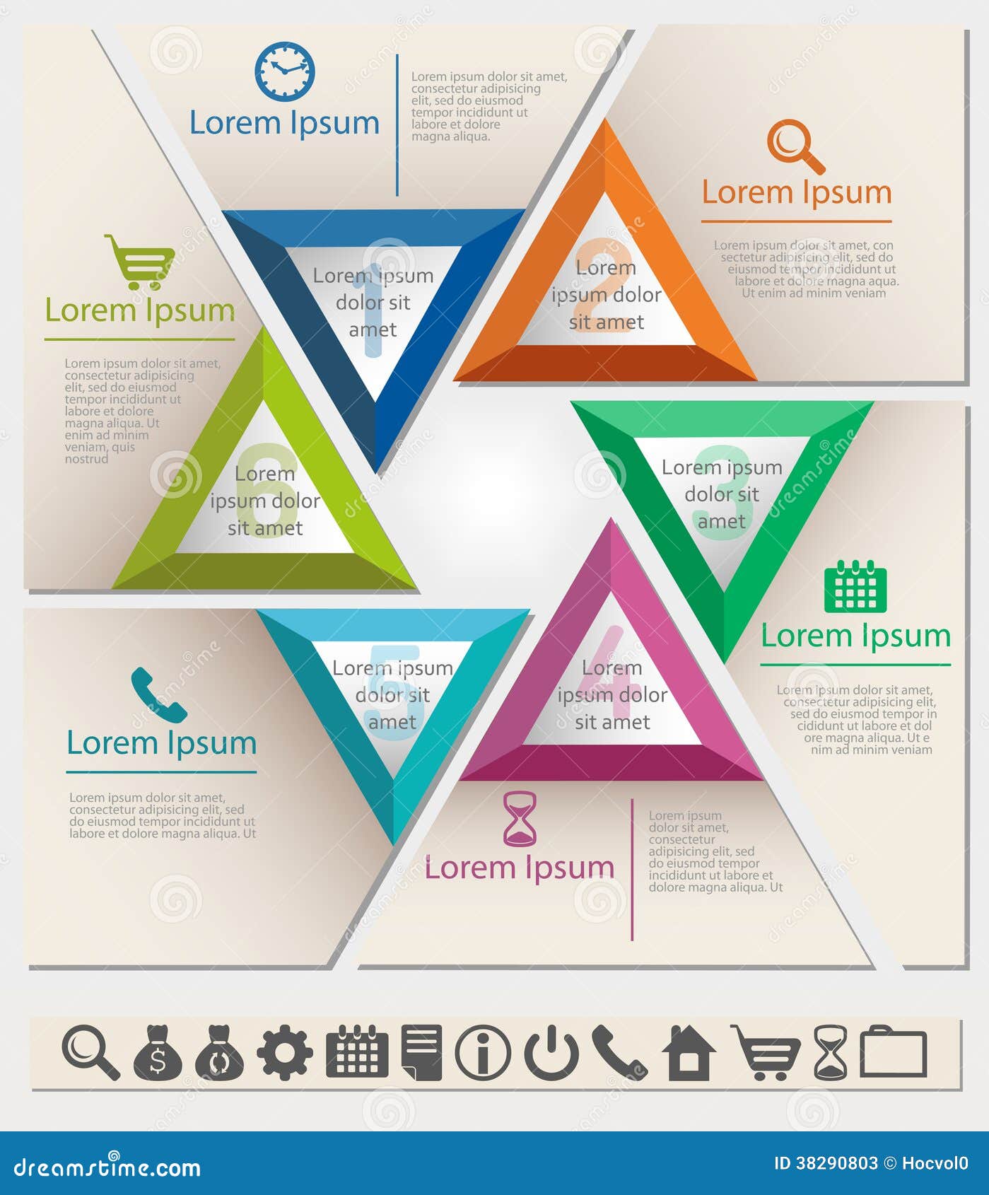 Business Infographic Chart Template with Set of Ic Stock Vector ...