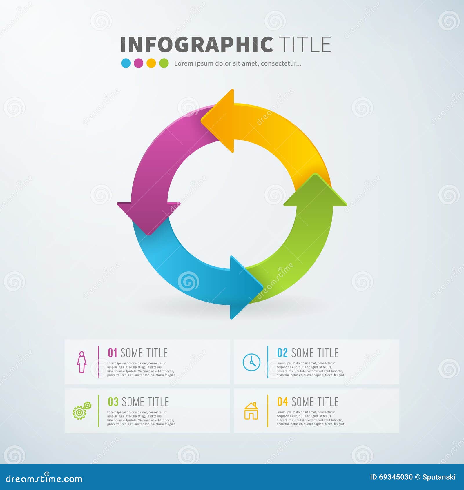 Business Infographic Circle Arrow Chart Time Laps Stock Vector ...