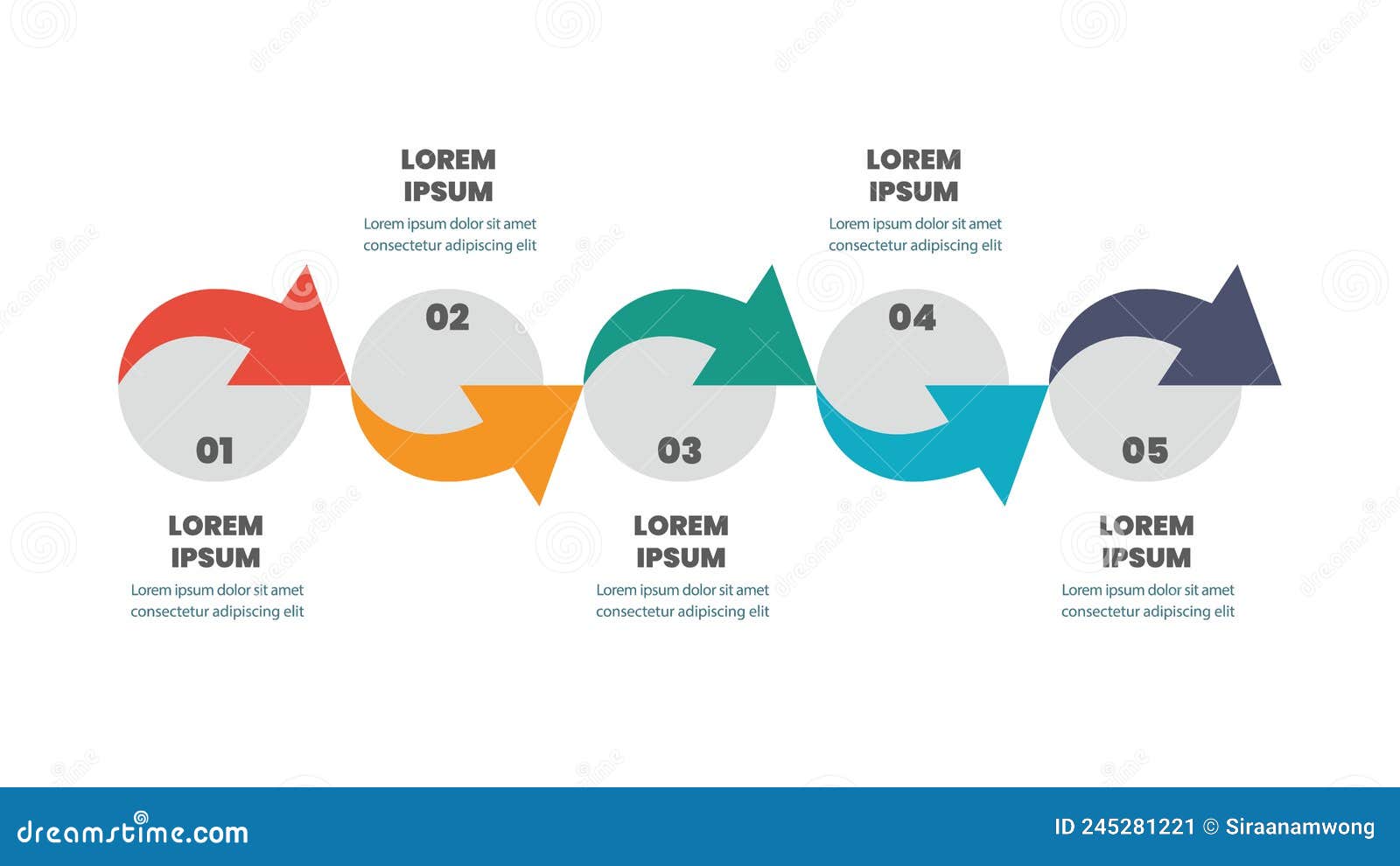 Business Infographic Circle Process Stock Vector - Illustration of flat ...