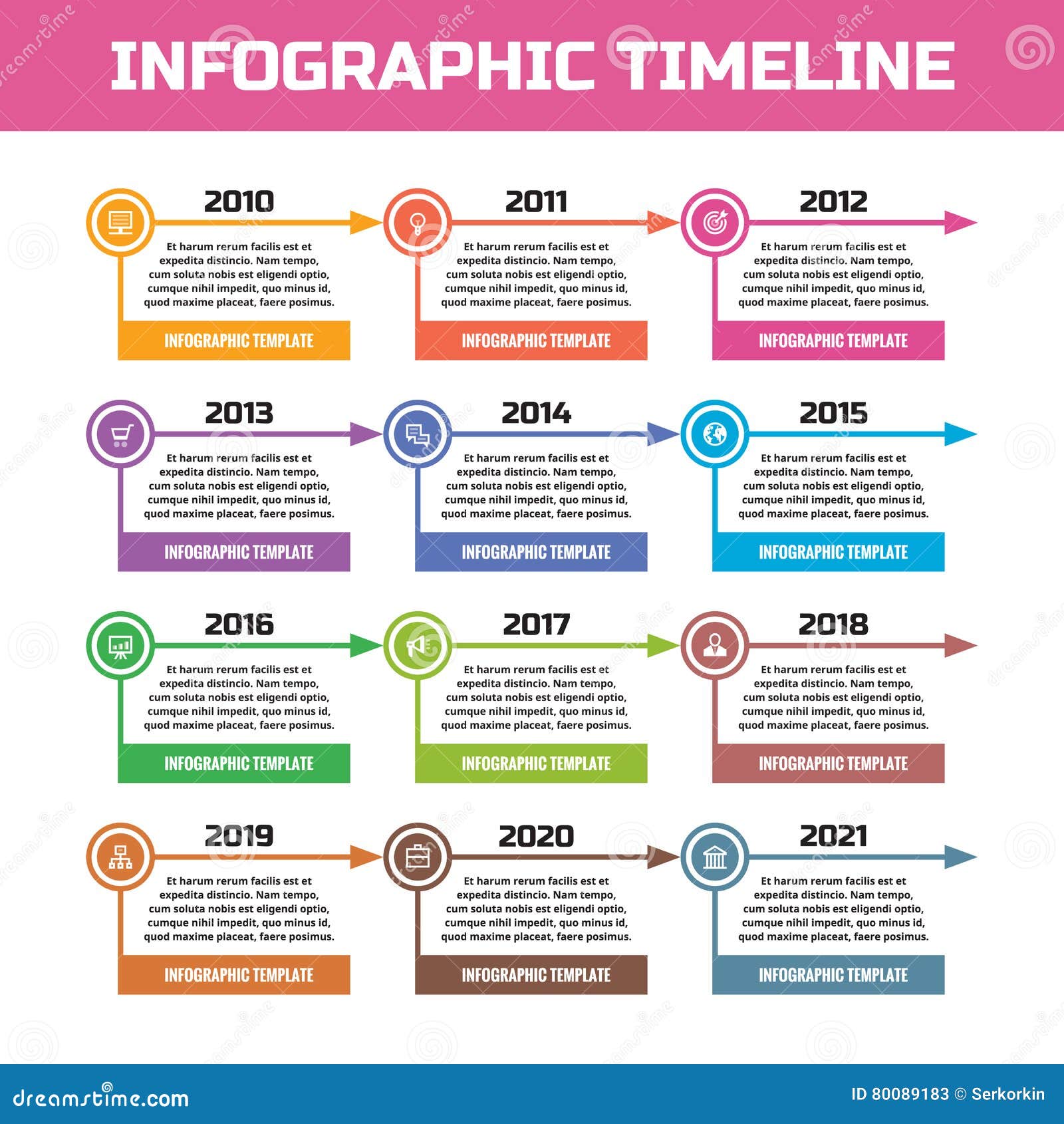 Business Infographic Concept - Timeline For Presentation, Booklet ...