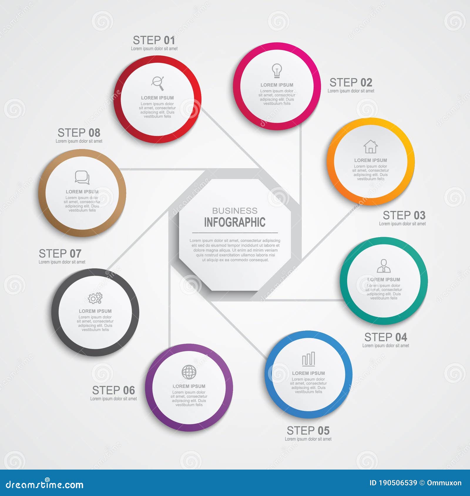 Business Infographic.Business Data Visualization. Diagram with Steps ...