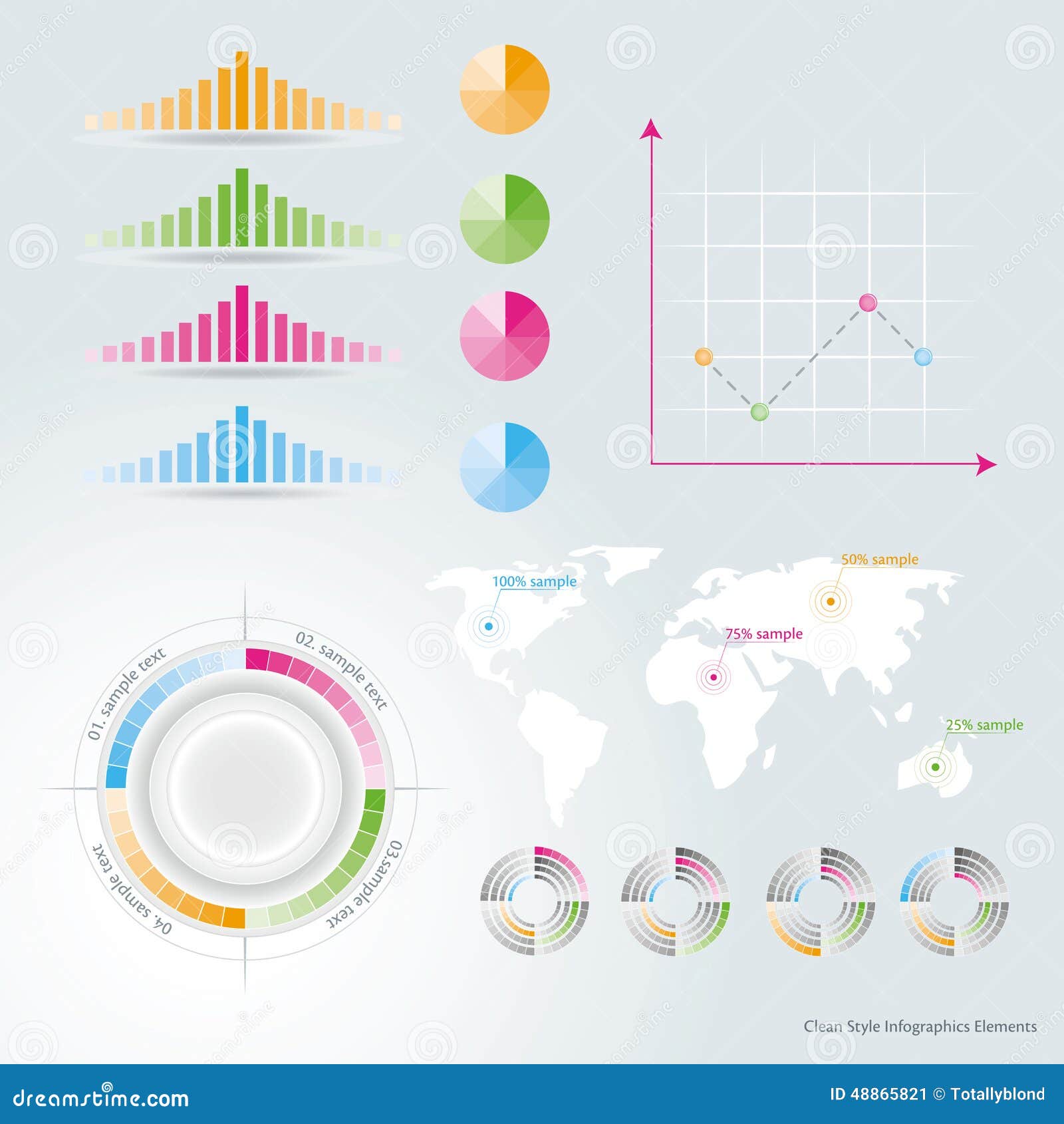Business Infographic Design Elements on the Grey Stock Vector ...