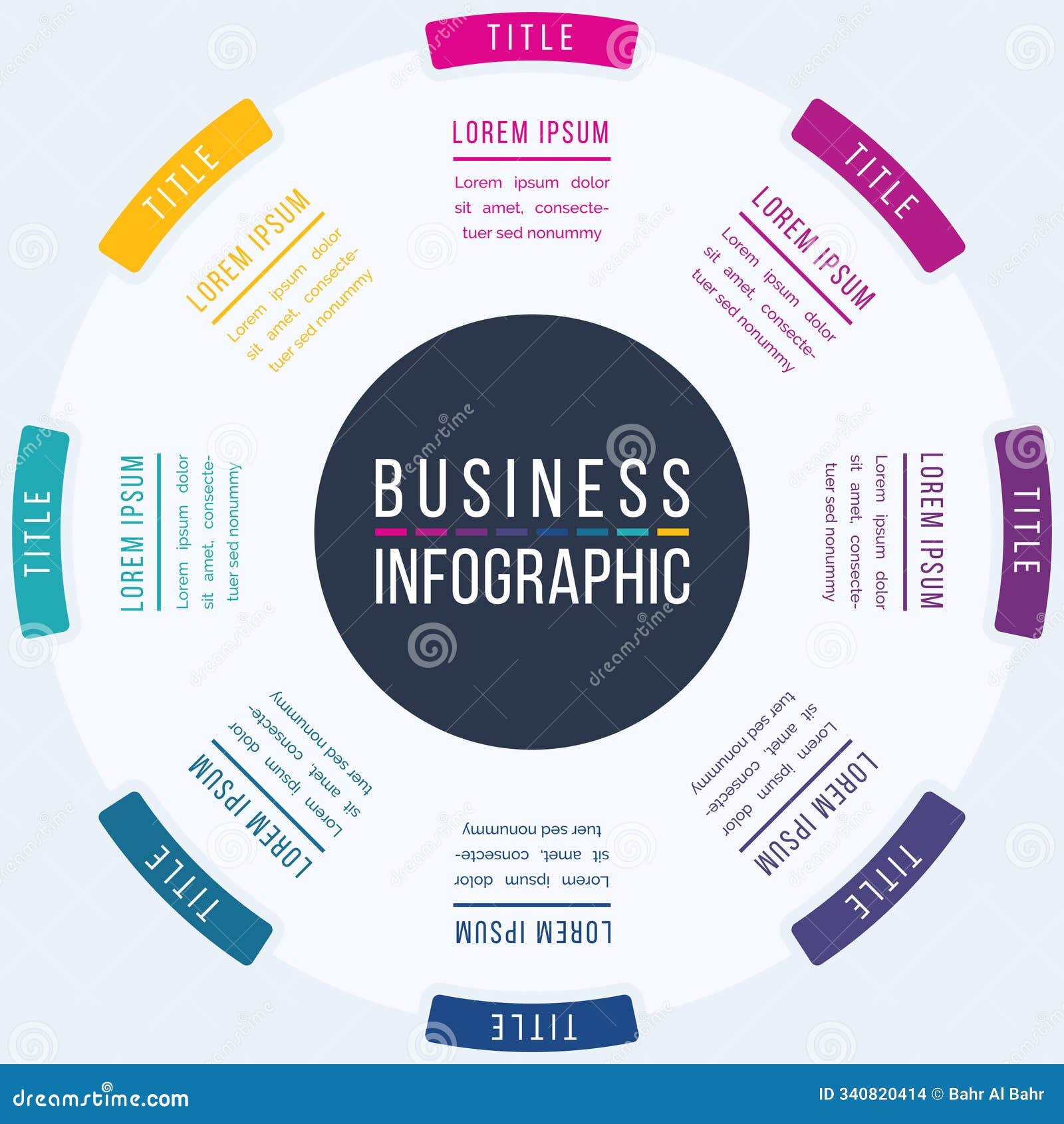 Business Infographic Design 8 Steps, Objects, Elements or Options ...