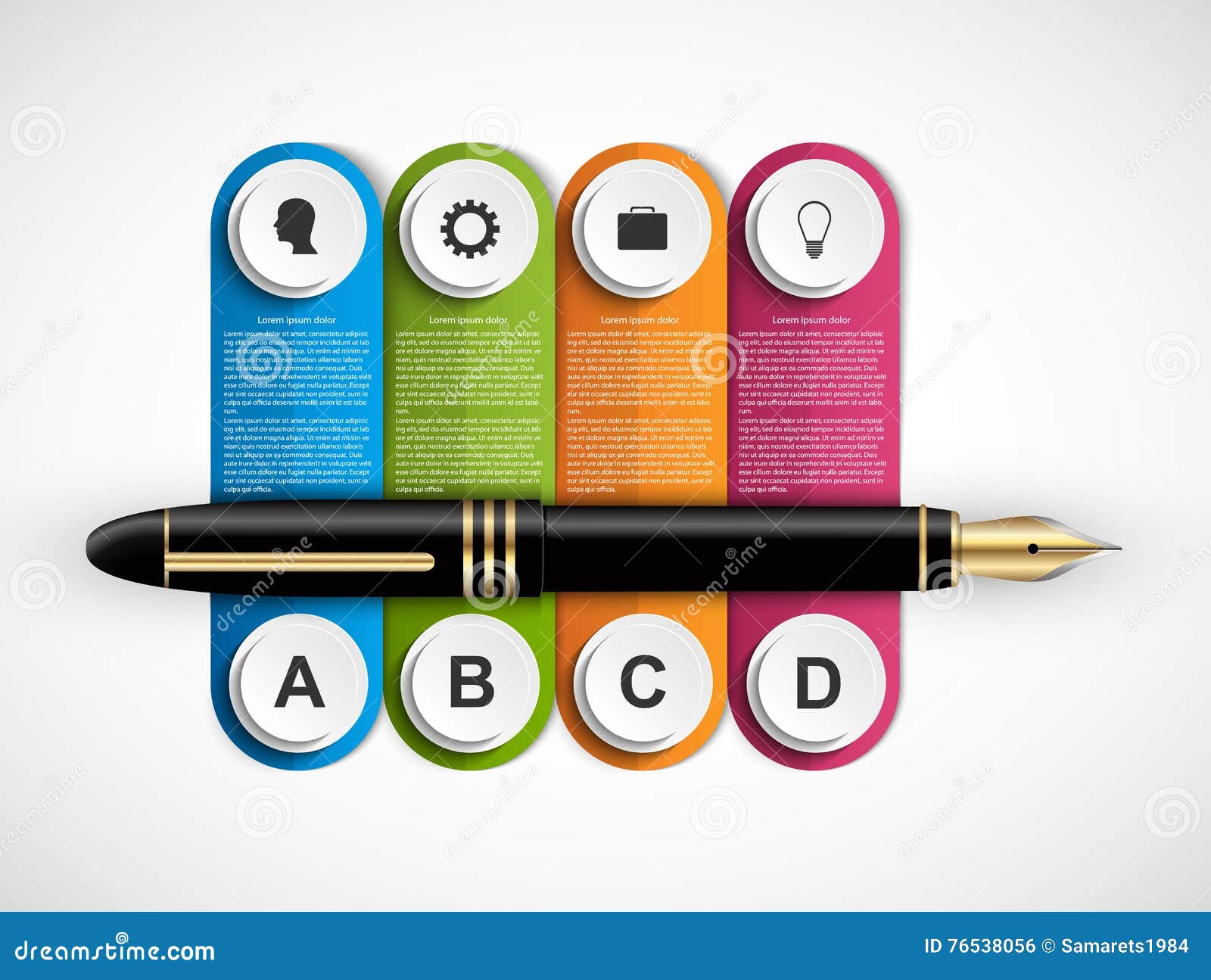 Business Infographic Design Template. Colored Ink Pens Stock Vector ...