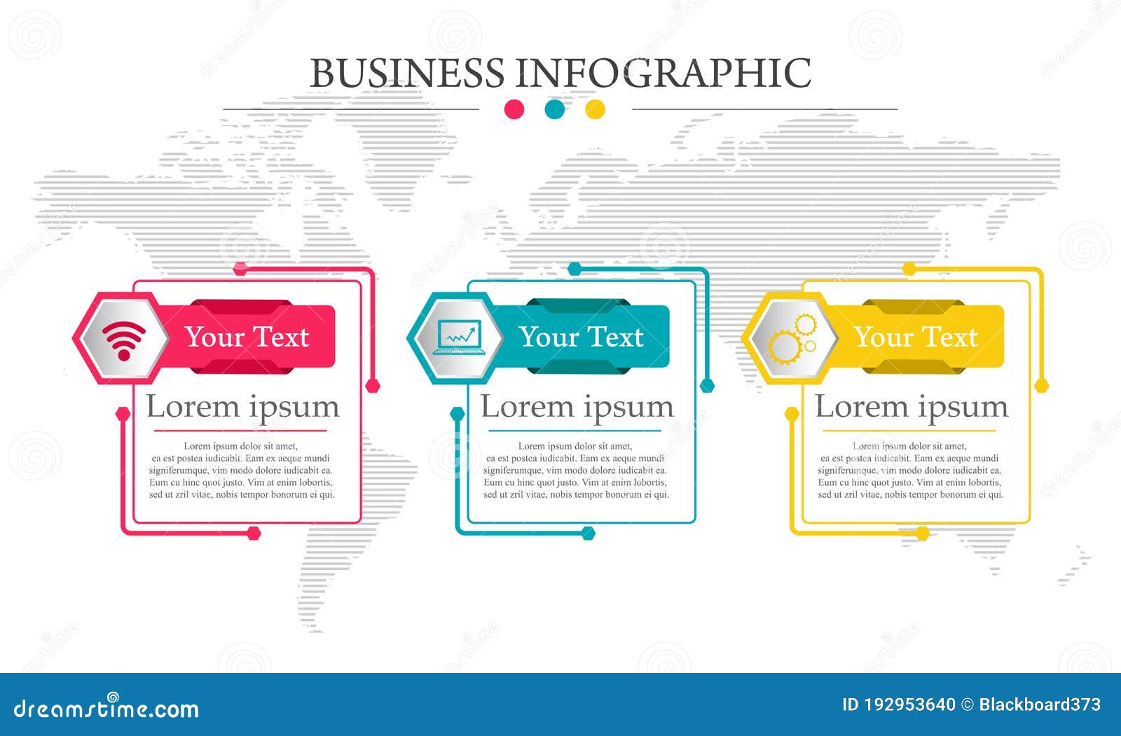 Business Infographic Design Template with 3 Steps. Can Be Used for ...