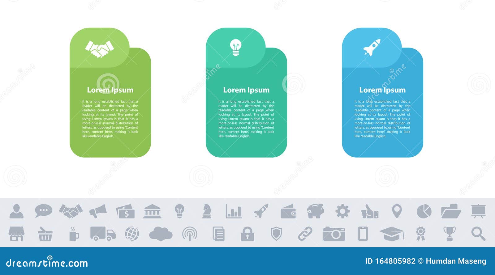 Business Infographic Design Template - 3 Steps Stock Vector ...