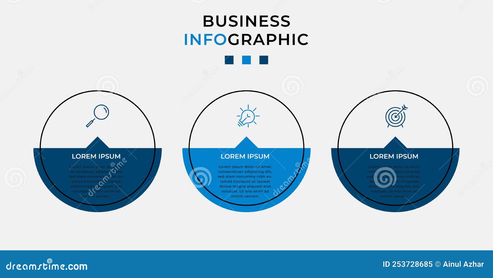 Business Infographic Design Template Vector with Icons and 3 Options or ...