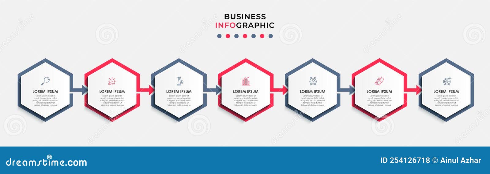 Business Infographic Design Template Vector with Icons and 7 Options or ...