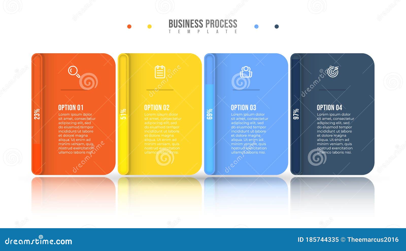 Business Infographic Design Vector with Icons. Progress Bar Concept ...