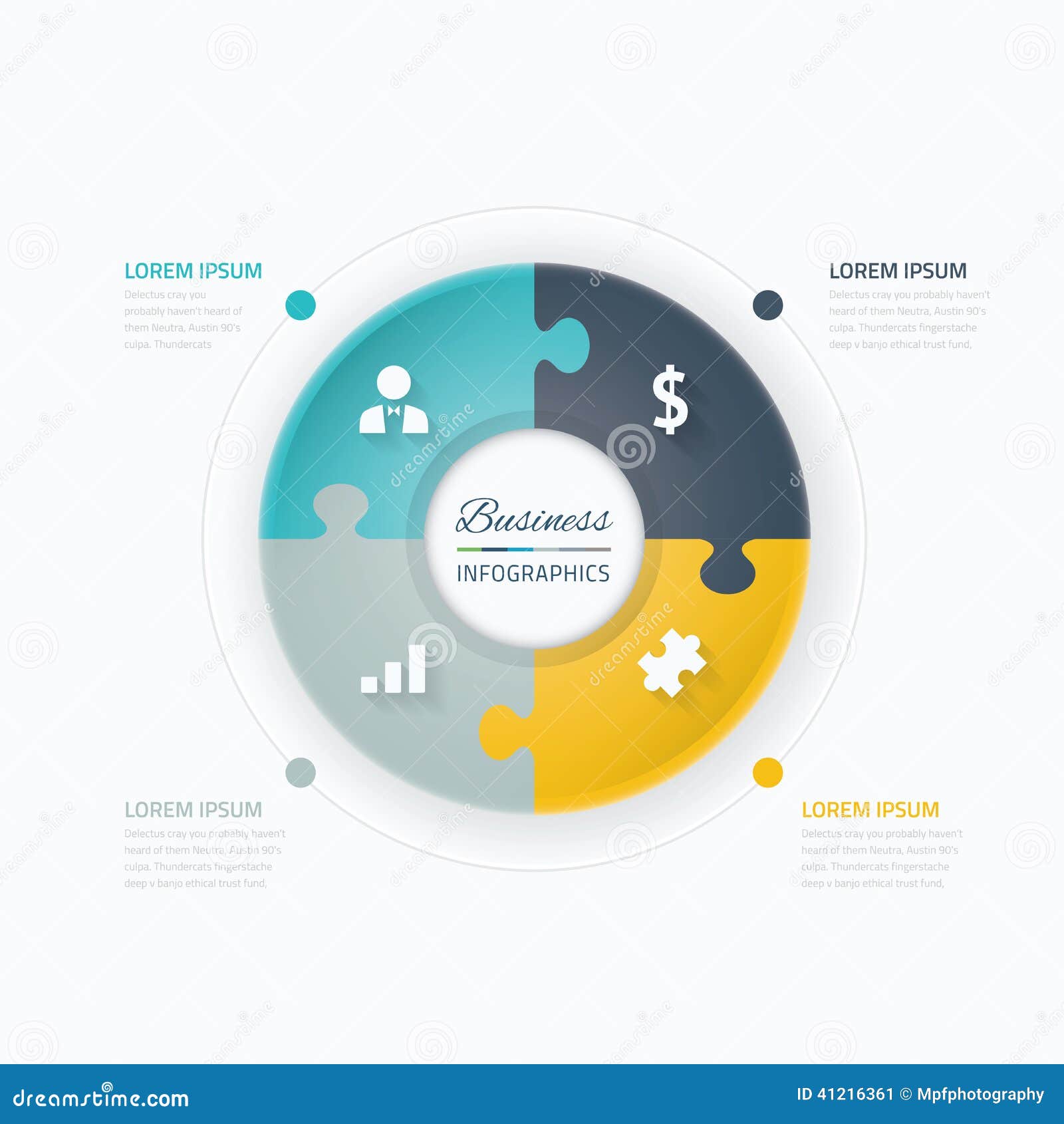Business Infographic Elements. Circle with Puzzle Piece Concept and ...