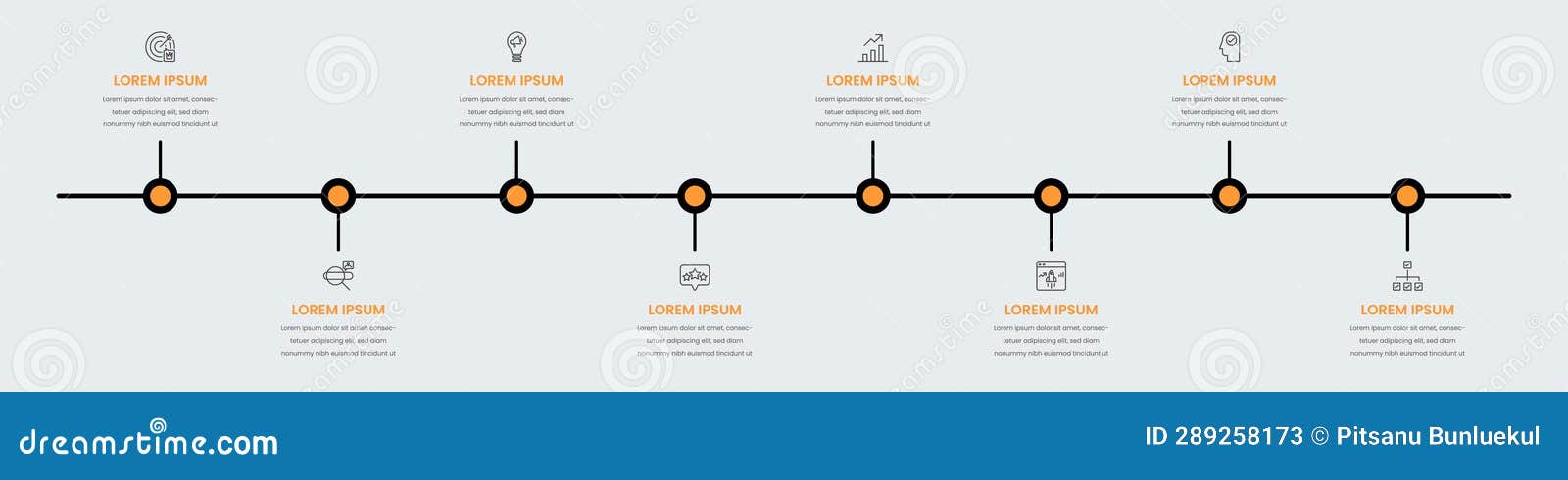 Business Infographic Elements with 7 Step Icons Stock Vector ...