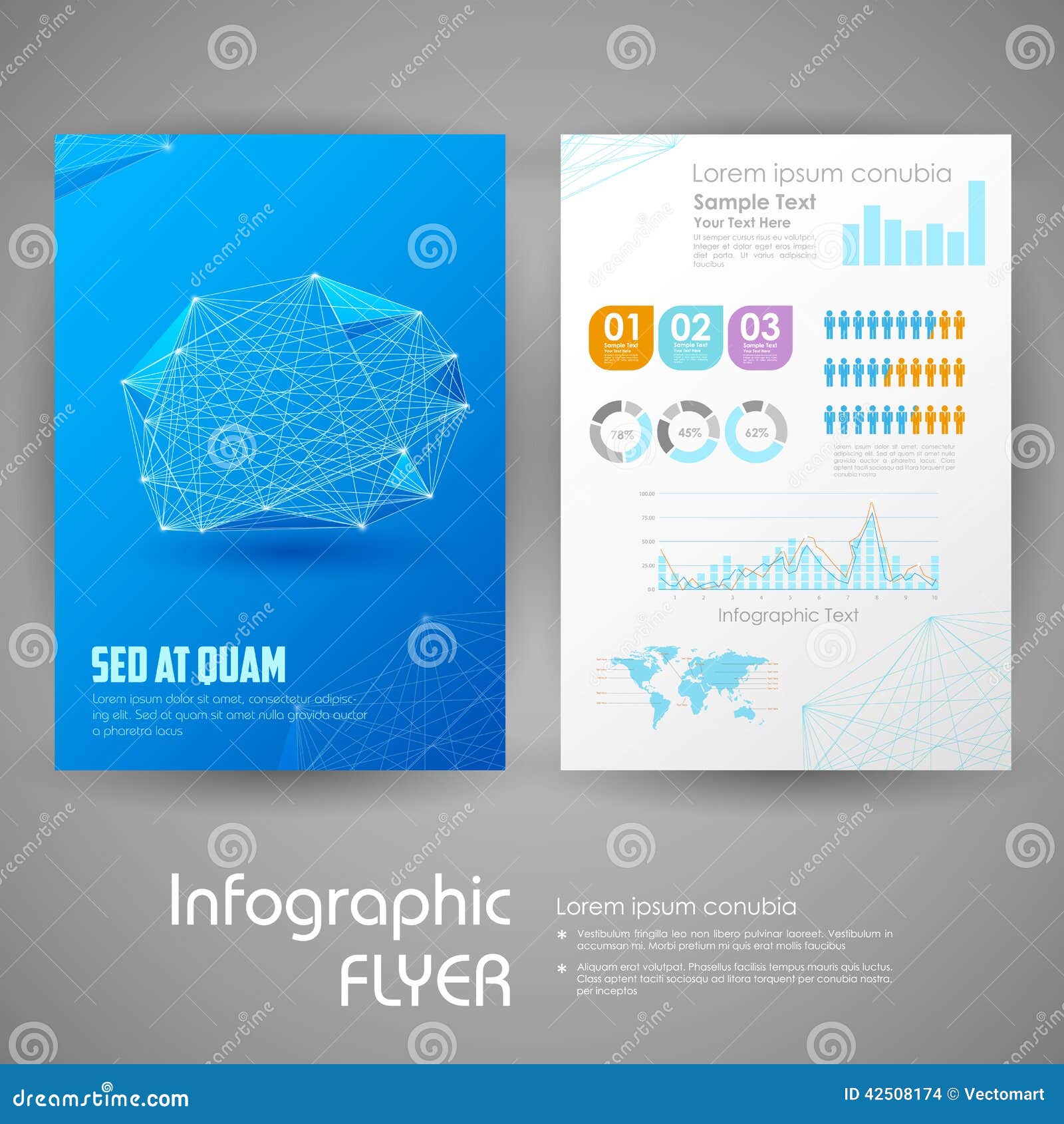 Infographic Flyer Design Template With Infographic Element Cartoon ...
