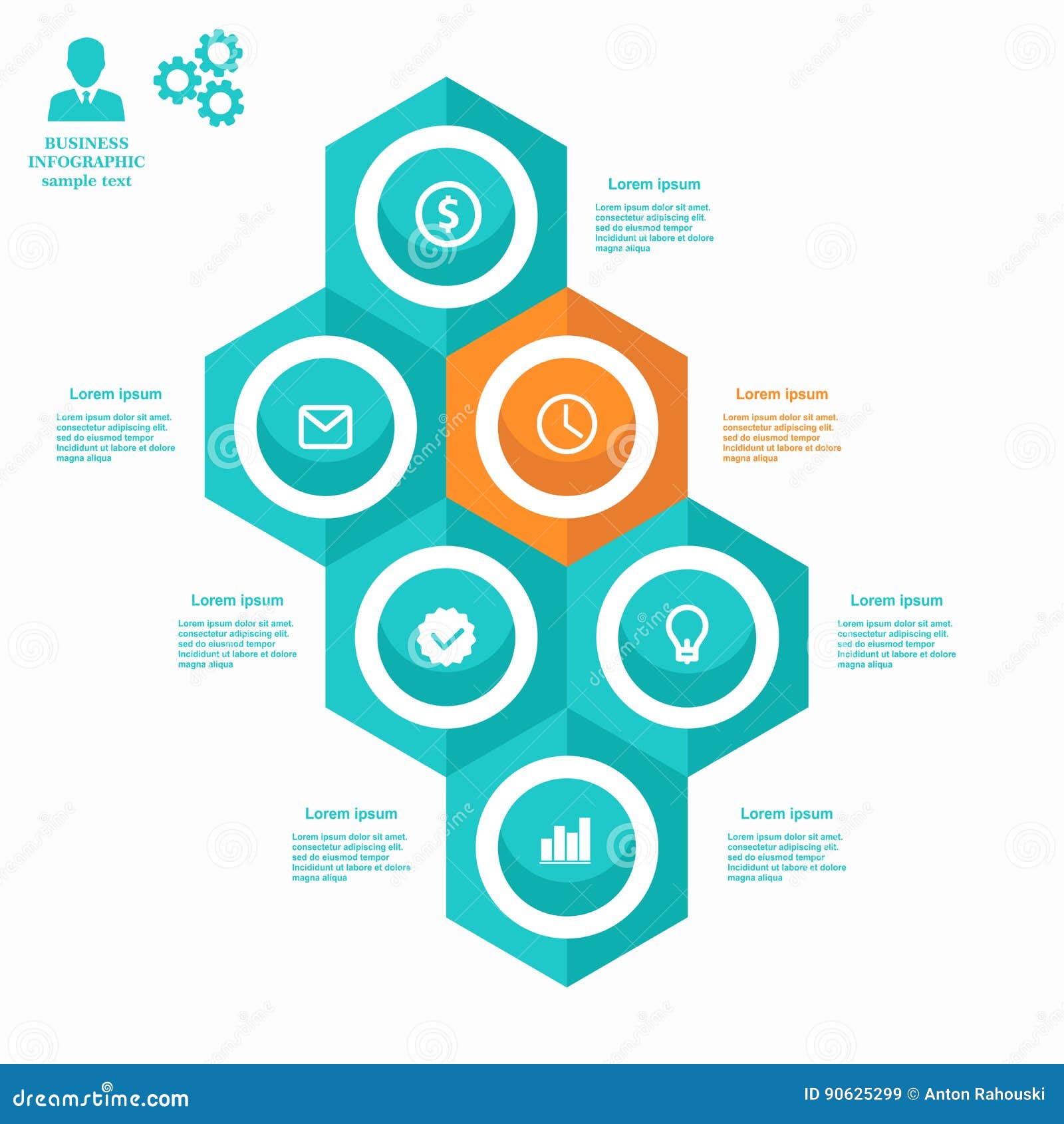 Business Infographic Hexagon in Flat Design. Layout for Your Options or ...
