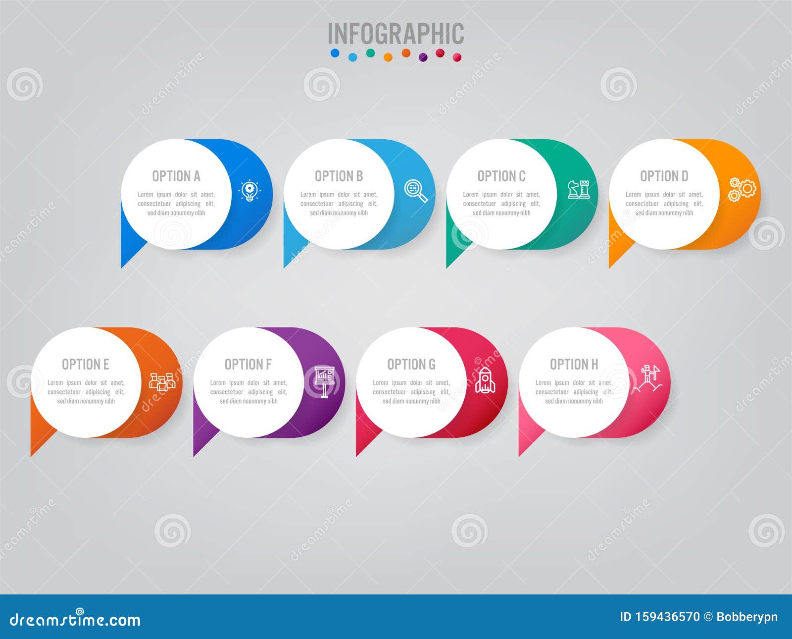 Business Infographic Labels Template with 8 Options.Creative Concept ...