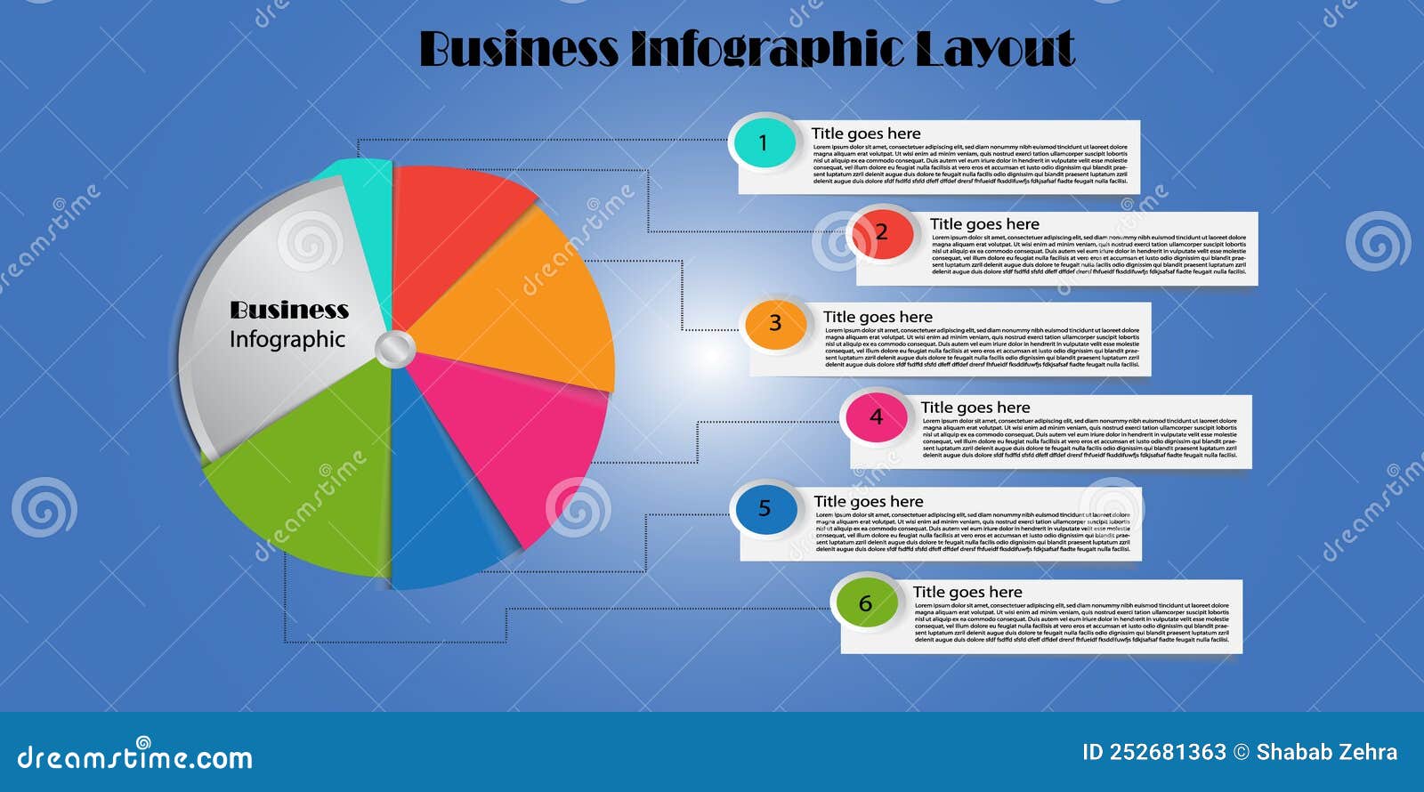 6 Steps, Six 6 Option Paper Note Shape Elements With Steps,road Map ...