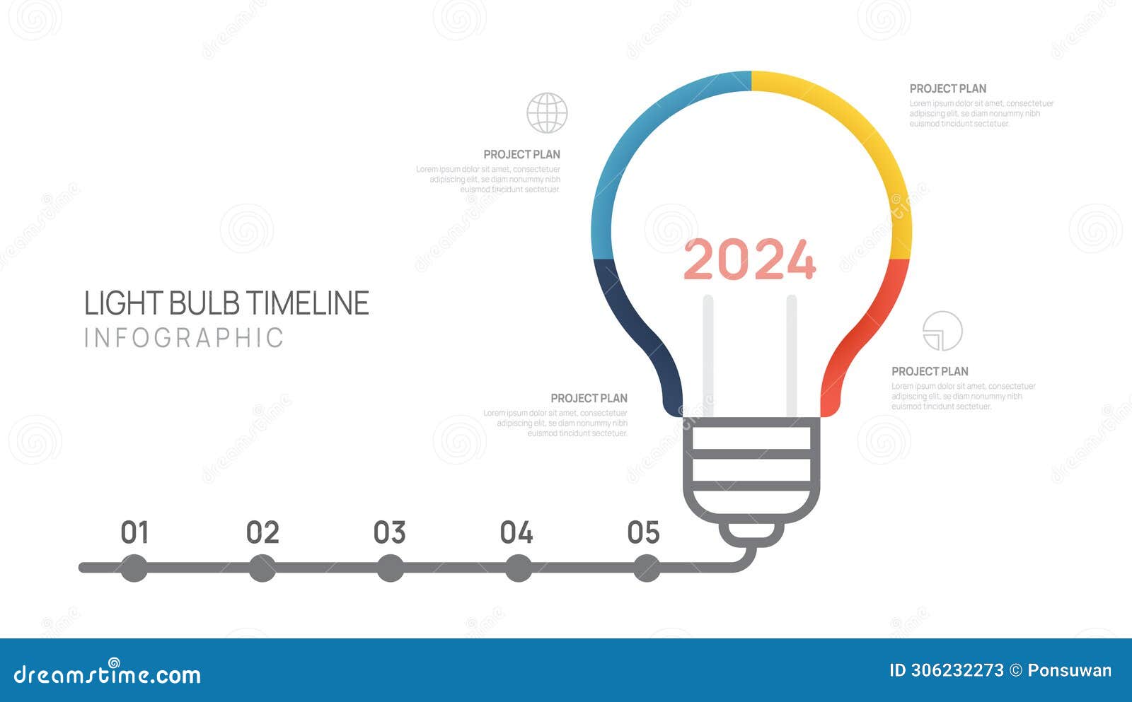 Infographic Light Timeline Report Template With Squares Cartoon Vector ...