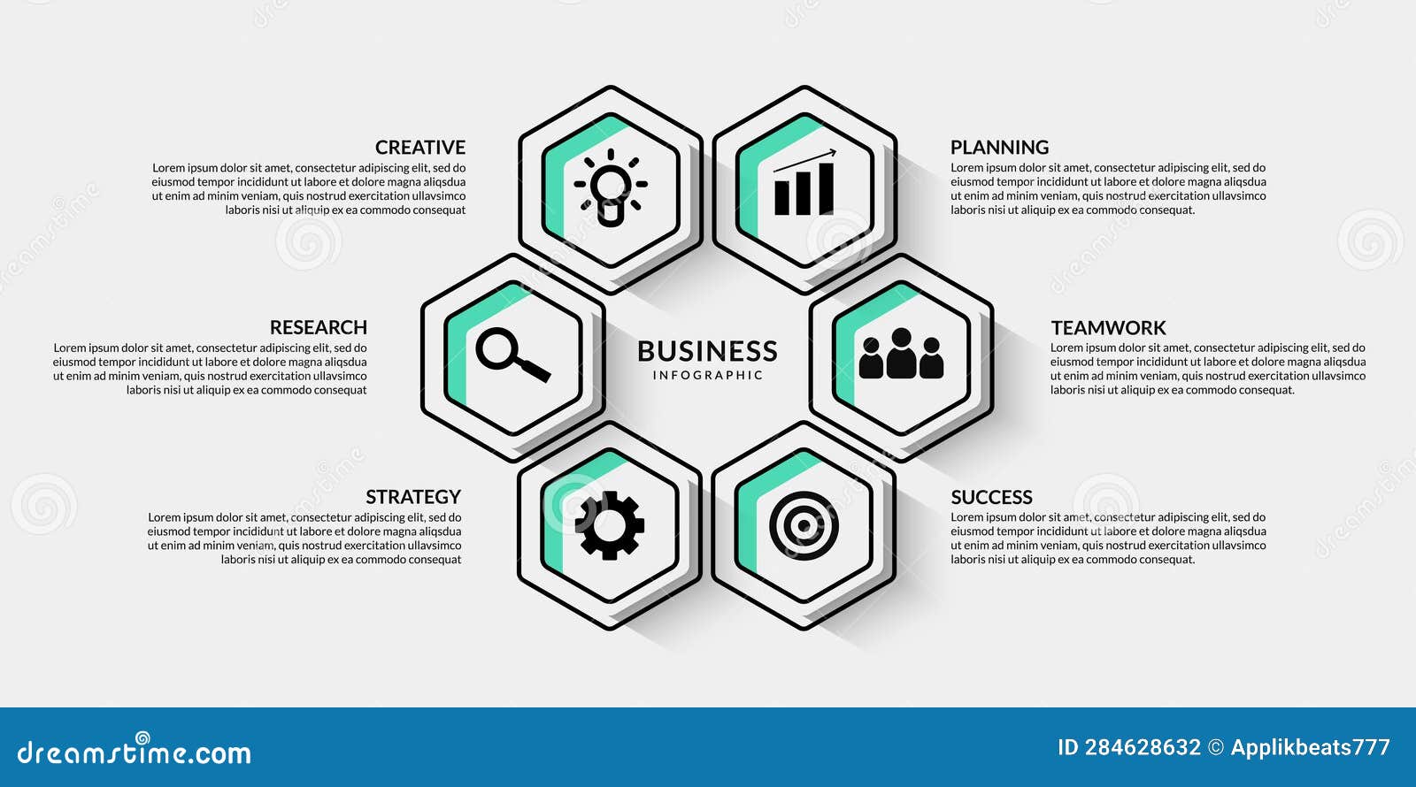 Business Infographic with Multiple Options, Outline Data Visualization ...
