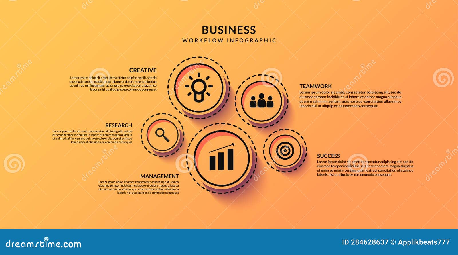 Business Infographic with Multiple Options, Outline Data Visualization ...