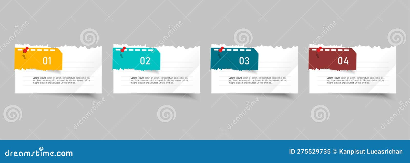 Business Infographic with Note Paper Design Vector. Stock Vector ...