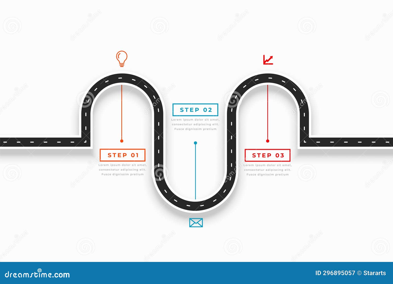 Business Infographic Road Path Layout Get on Track for Success Stock ...