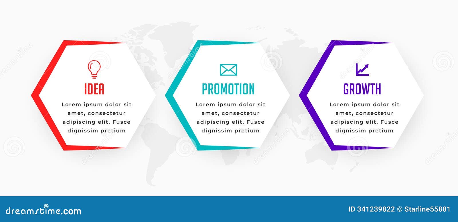 Business Infographic Sequence Timeline Banner with 3 Step Stock Vector ...