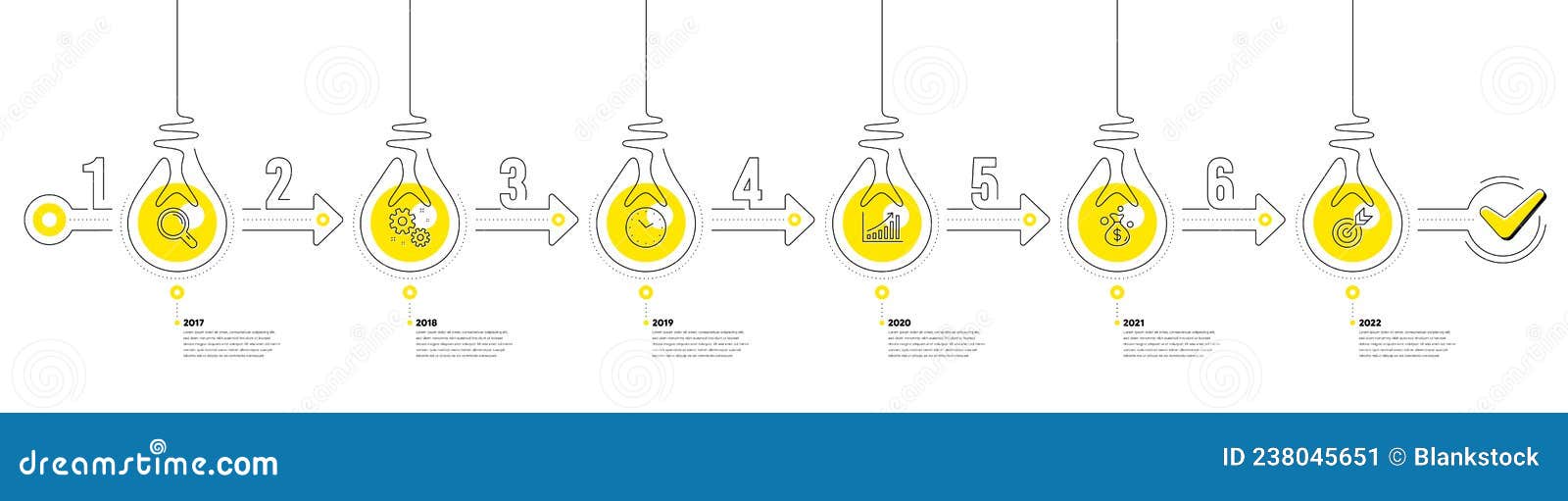 Business Infographic 6 Steps Timeline. Workflow Process with Research ...