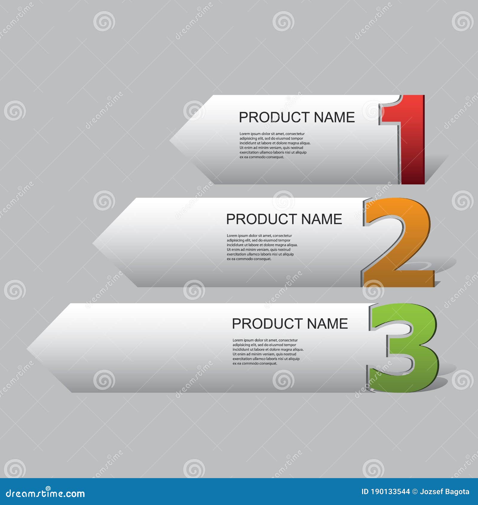 Business Infographic Template - Abstract Numbered Arrow Shapes Stock ...