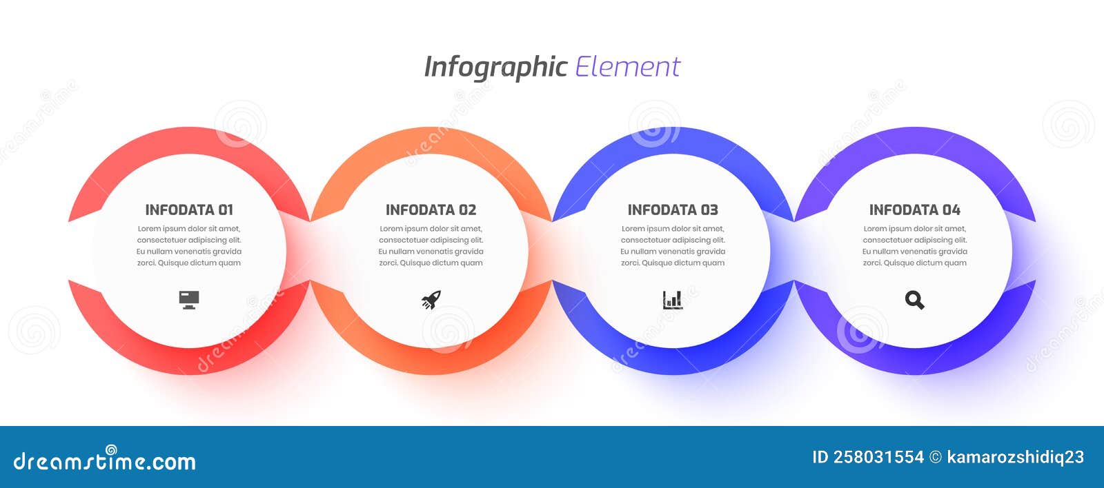 Business Infographic Template Design with Circle Label, Icon and 4 ...