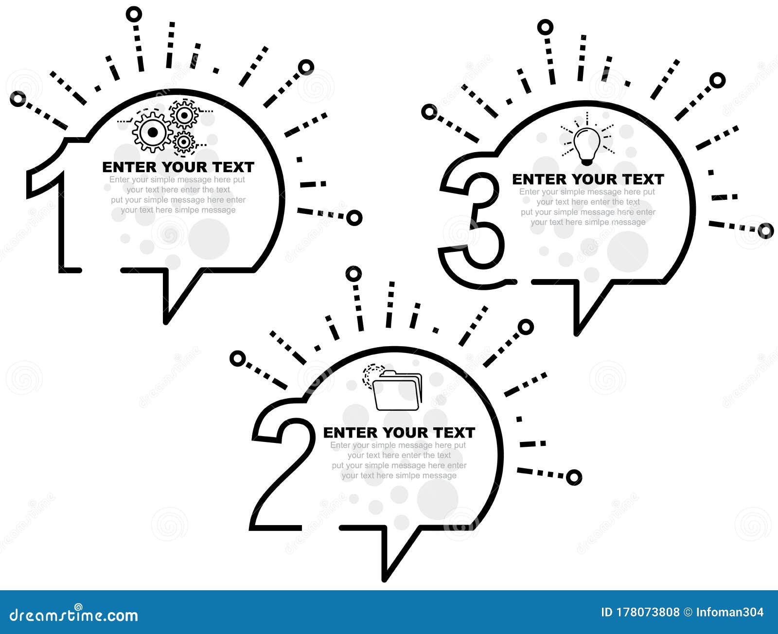 Business Infographic Template with Numbers 3 Options or Steps Version ...