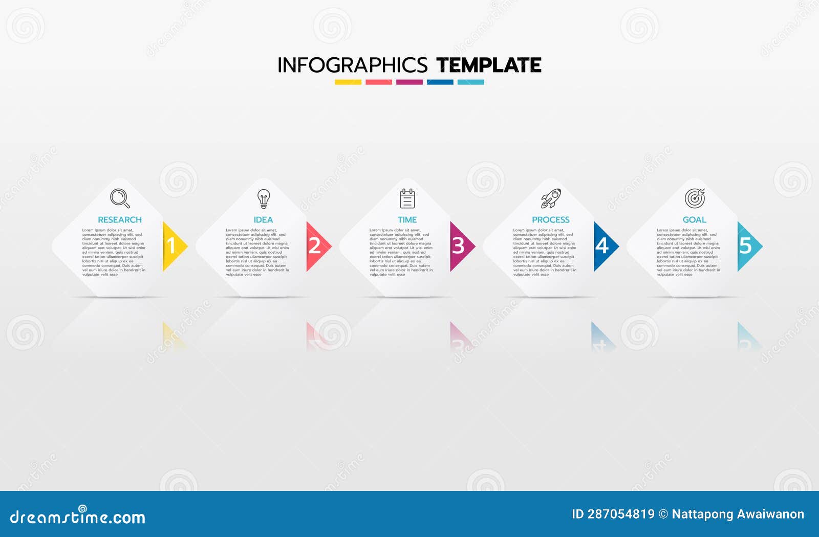Business Infographic Template Process with Simple Geometry Square ...